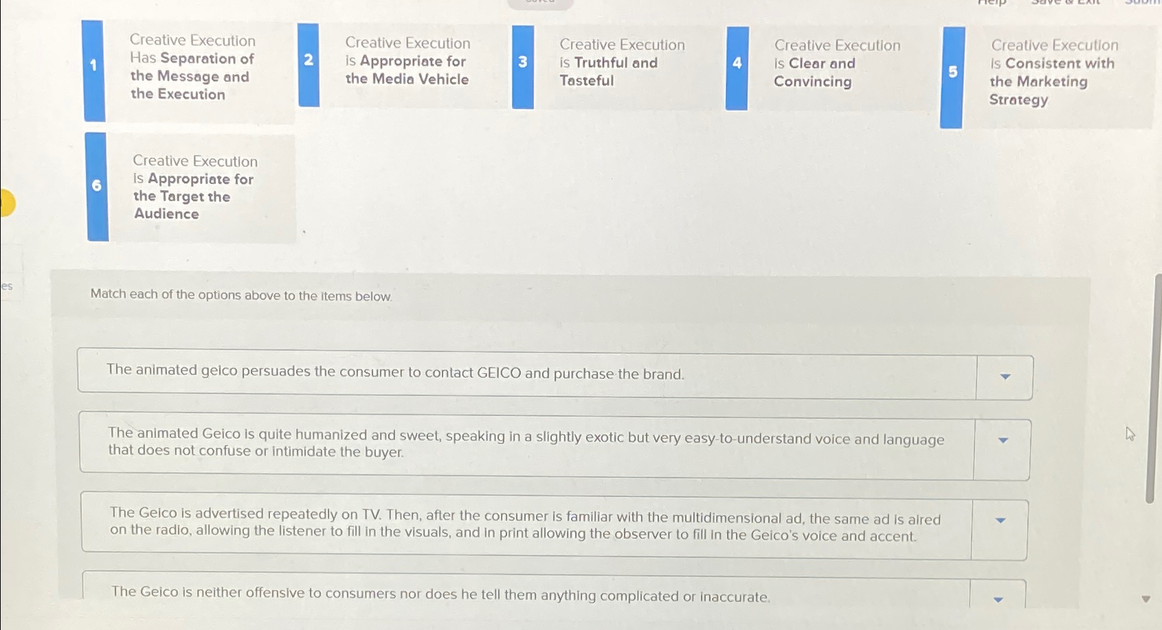 Solved 1Creative Execution Has Separation of the Message and | Chegg.com