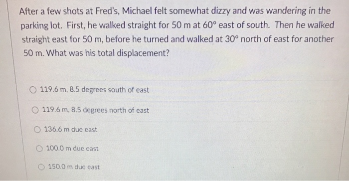 Solved After a few shots at Fred's, Michael felt somewhat | Chegg.com