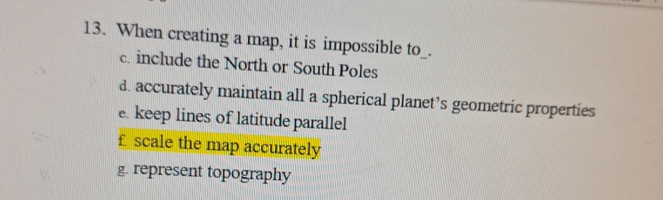 Solved When creating a map, it is impossible to .c. ﻿include | Chegg.com