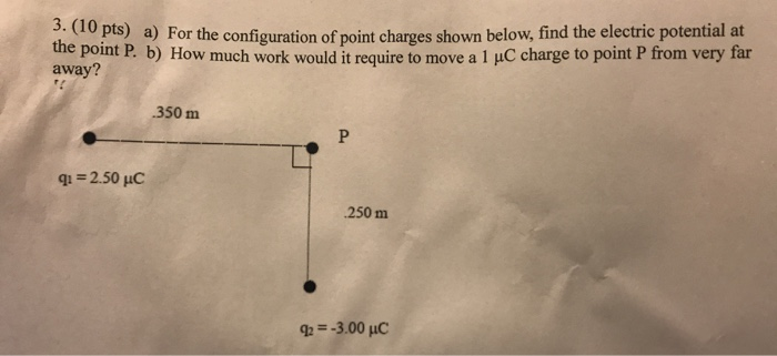 Solved a) For the configuration of point charges shown | Chegg.com