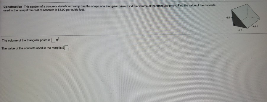 Solved Construction This section of a concrete skateboard | Chegg.com