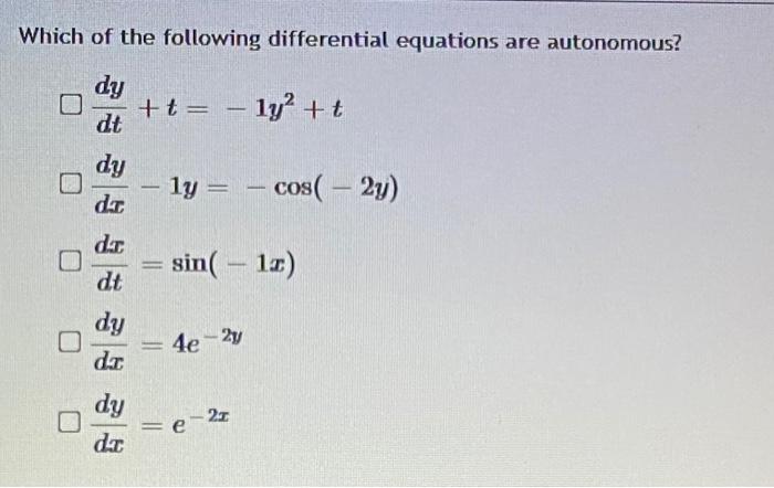 Solved Determine the order of each differential equation. | Chegg.com