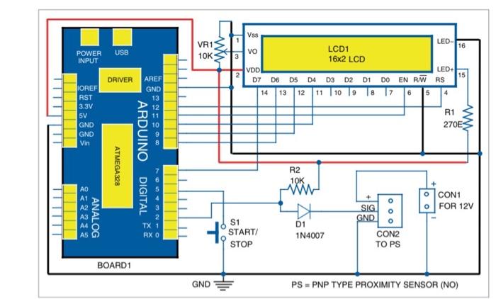 Solved Vss LED- 16 USB VR1 10K POWER INPUT VO 3 LCD1 16x2 | Chegg.com