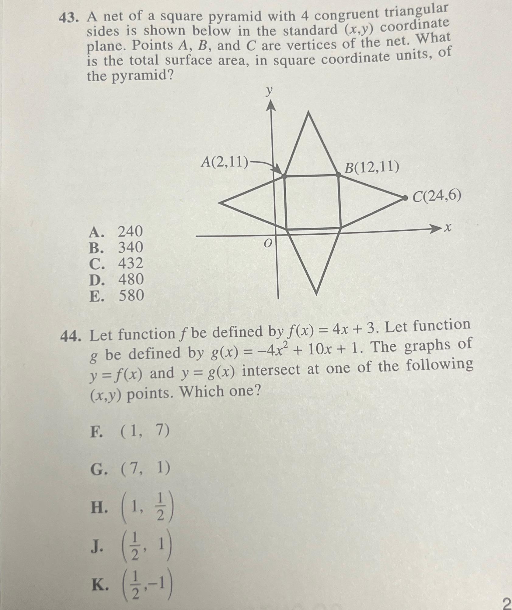Solved A net of a square pyramid with 4 ﻿congruent | Chegg.com