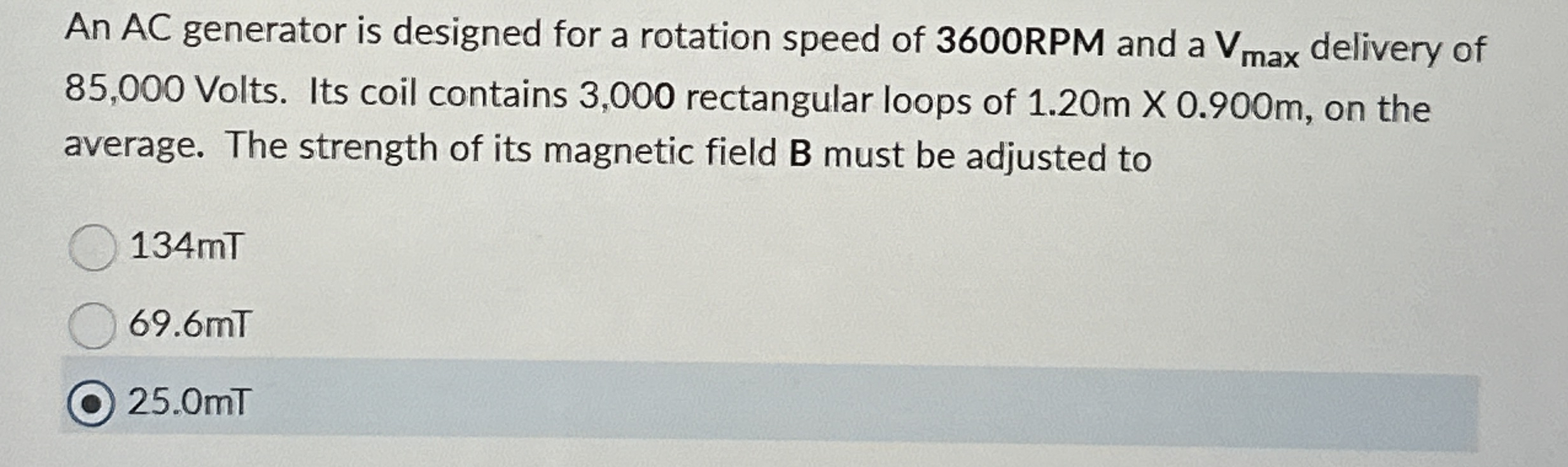 Solved An AC generator is designed for a rotation speed of | Chegg.com