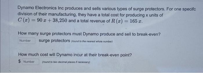 Solved Dynamo Electronics Inc produces and sells various | Chegg.com