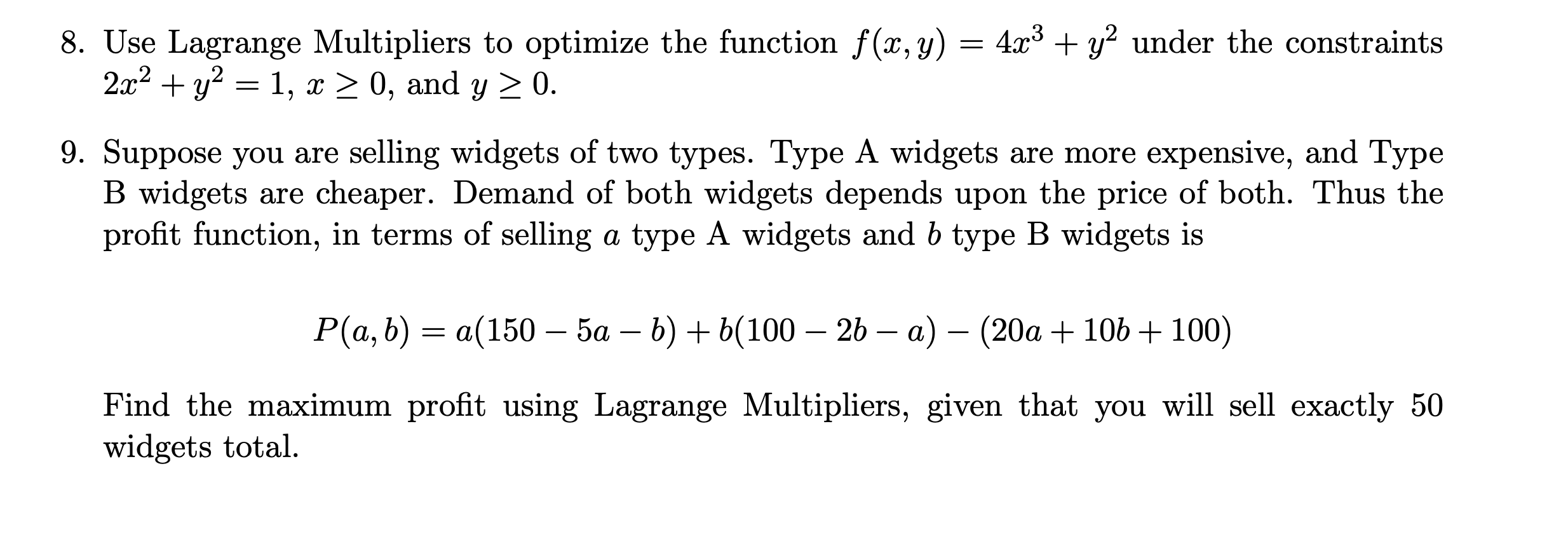 Solved Use Lagrange Multipliers to optimize the function | Chegg.com