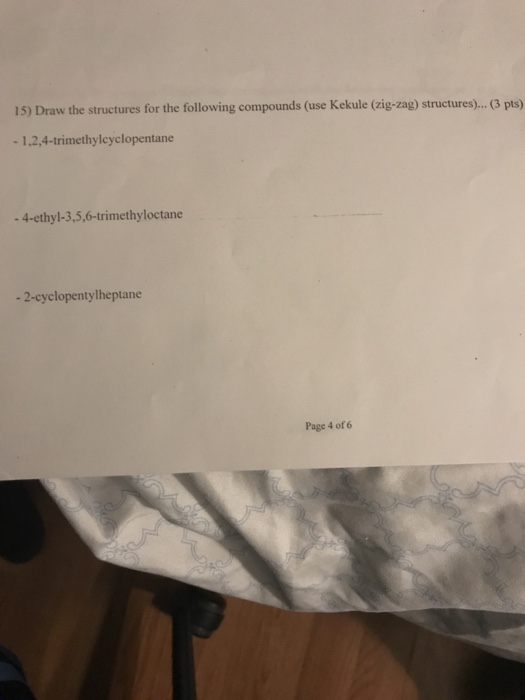 Solved 15) Draw the structures for the following compounds | Chegg.com