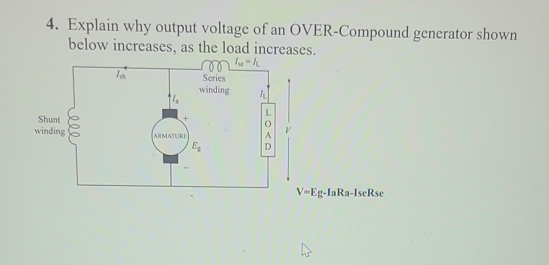 Solved 4. Explain why output voltage of an OVER-Compound | Chegg.com