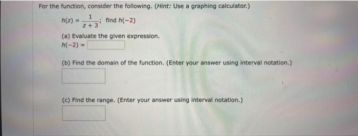Solved r the function, consider the following. (Hint: Use a | Chegg.com