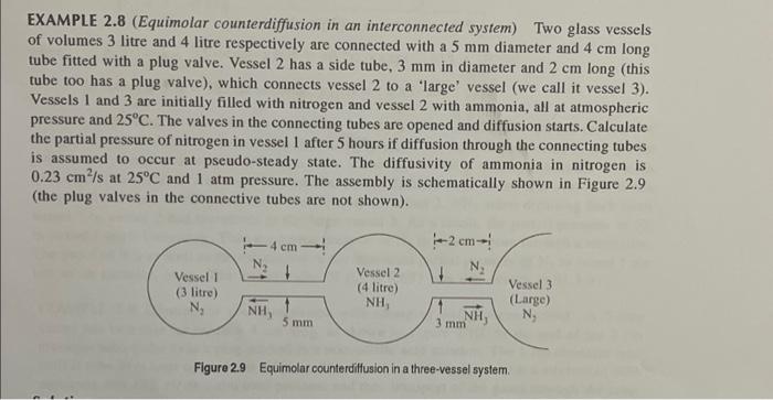 Solved EXAMPLE 2.8 (Equimolar counterdiffusion in an | Chegg.com
