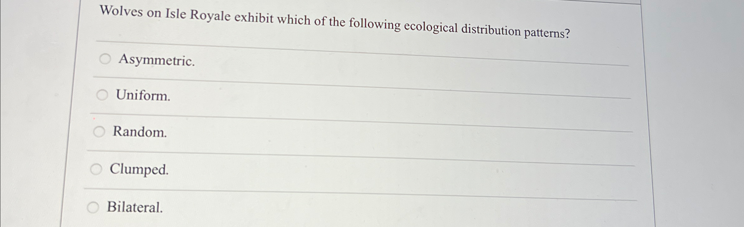Solved Wolves on Isle Royale exhibit which of the following | Chegg.com