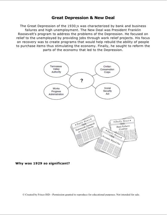 Great Depression & New Deal The Great Depression of | Chegg.com