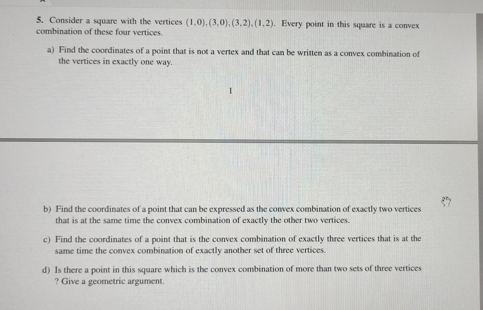 Solved 5. Consider a square with the vertices | Chegg.com