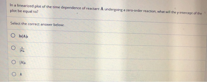 Solved In a linearized plot of the time dependence of | Chegg.com