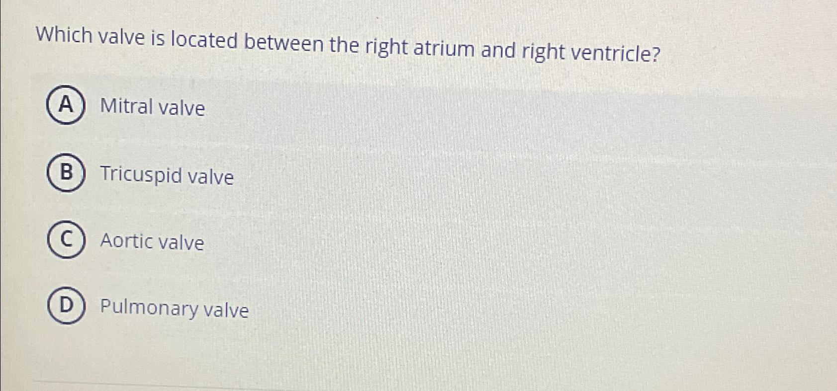 Which valve is located between the right atrium and | Chegg.com