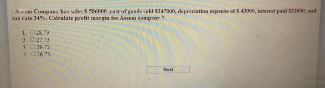 Solved : Aseem Company has sales $ 586000 ,cost of goods | Chegg.com