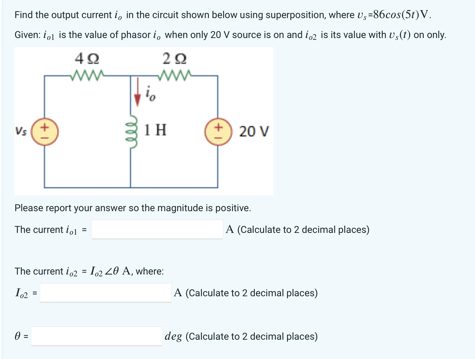 Solved Find the output current io ﻿in the circuit shown | Chegg.com
