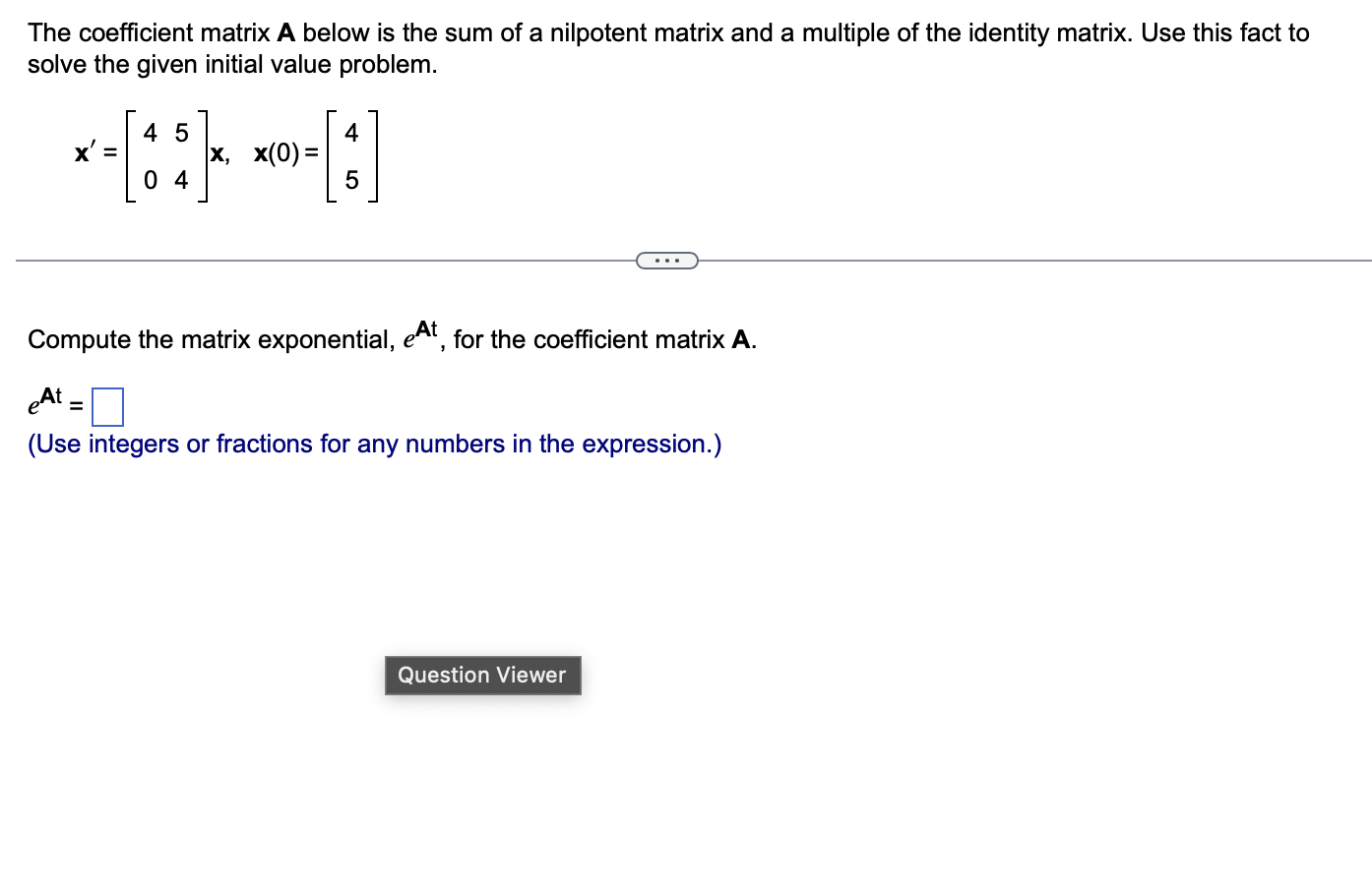 Solved The coefficient matrix A below is the sum of a | Chegg.com