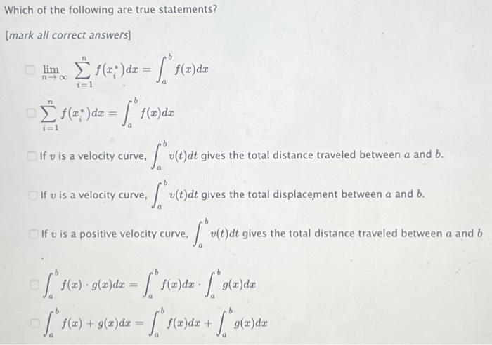 Solved Which of the following are true statements? [mark all | Chegg.com