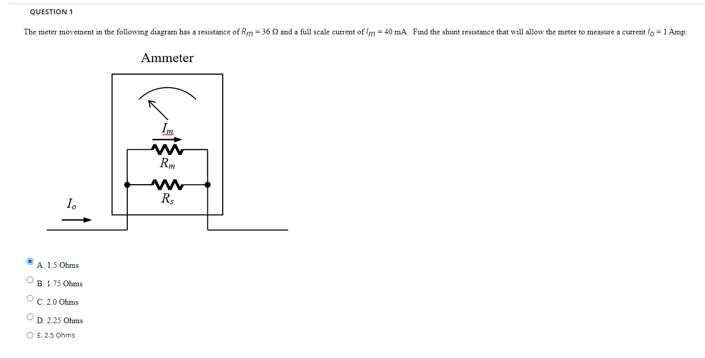Solved QUESTION 1The meter movement in the following diagram | Chegg.com