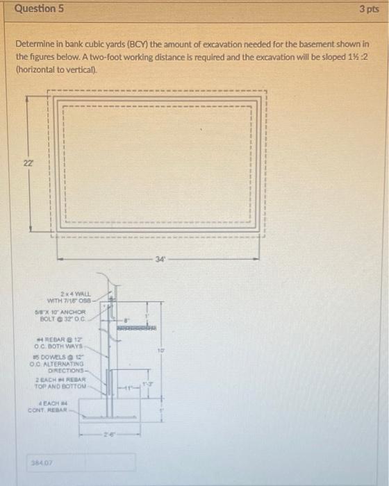 Solved Calculate, in compacted cubic yards (CCY), the amount | Chegg.com