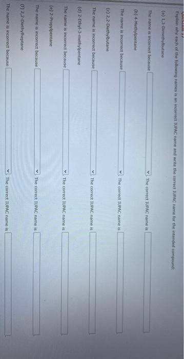 Solved Explain why each of the following names is an | Chegg.com