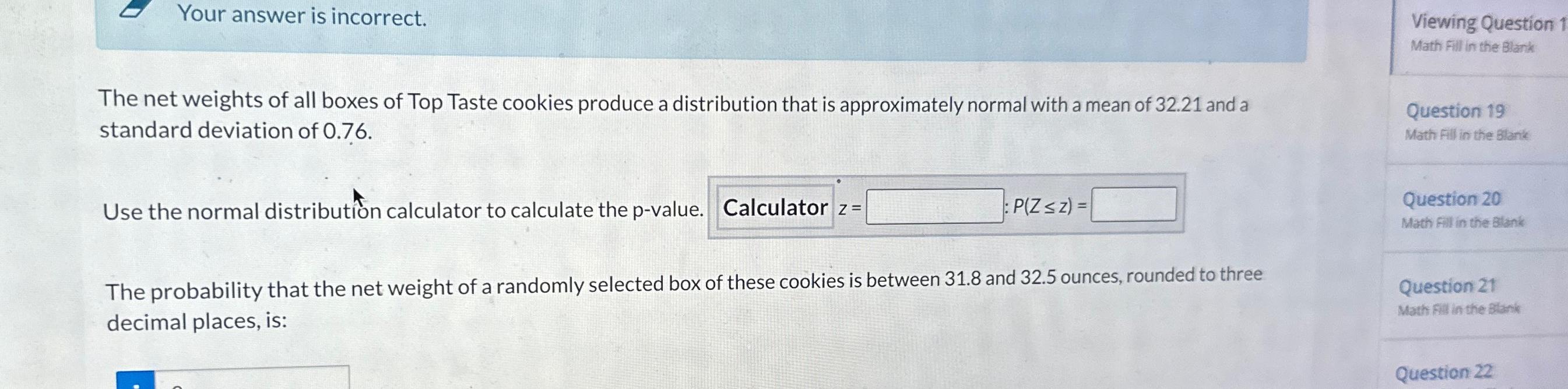 Solved Your answer is incorrect.The net weights of all boxes | Chegg.com