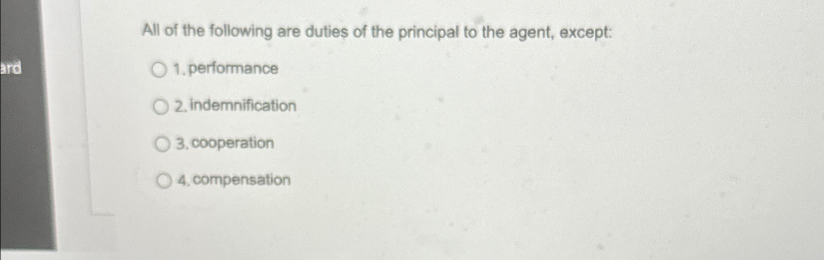 Solved All of the following are duties of the principal to | Chegg.com