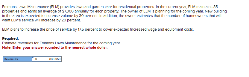 Solved Please help meEmmons Lawn Maintenance (ELM) ﻿provides | Chegg.com