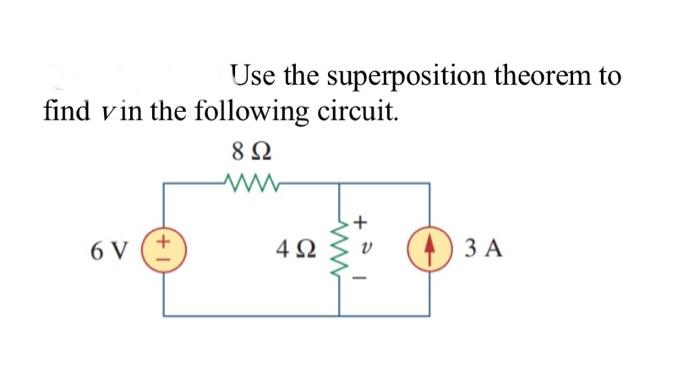 Solved Use the superposition theorem to find vin the | Chegg.com