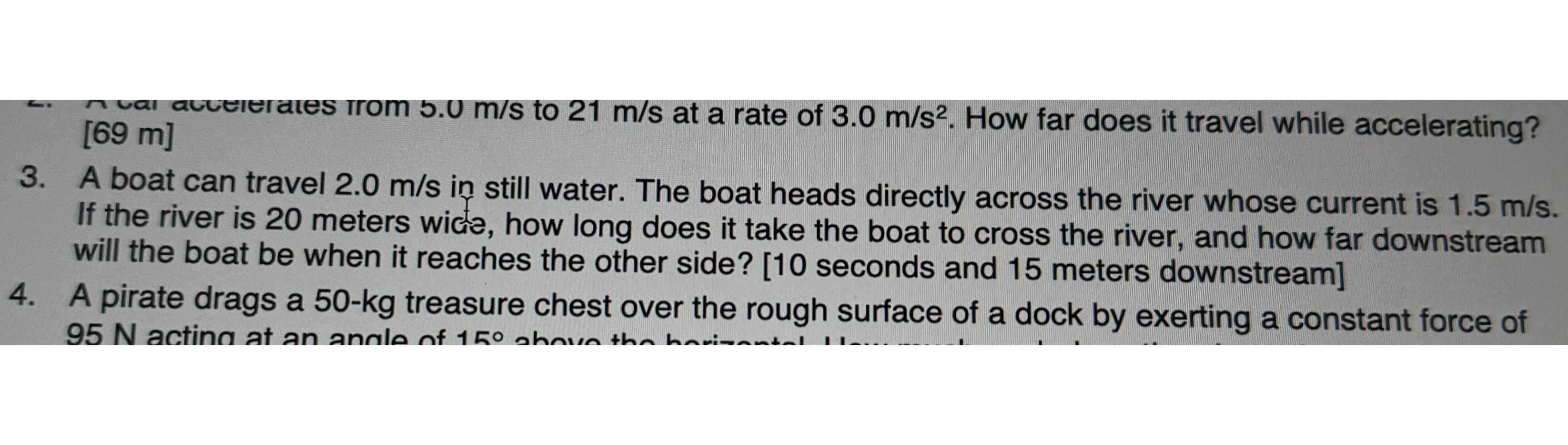 Solved 3. ﻿A boat can travel 2.0ms ﻿in still water. The boat | Chegg.com