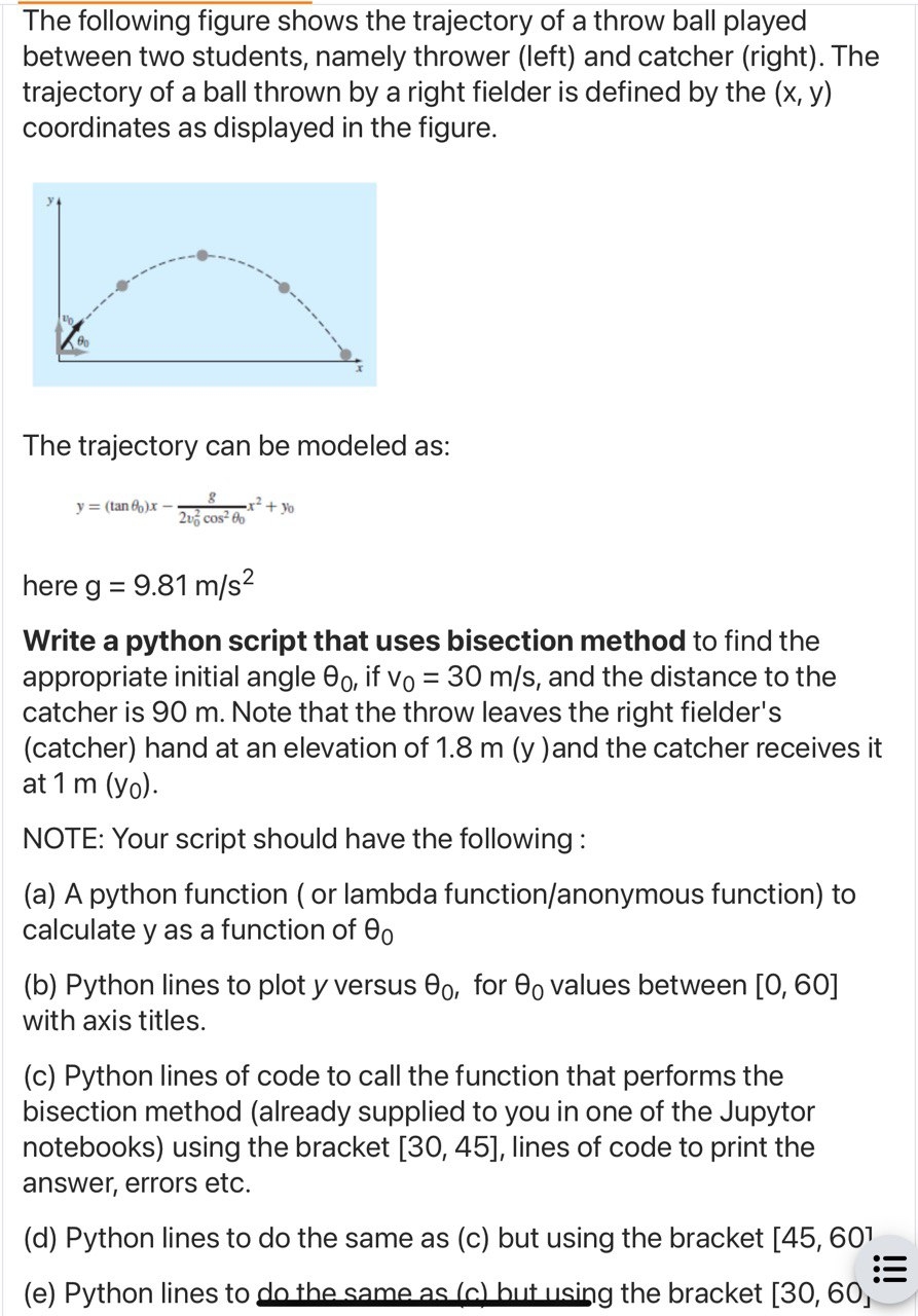 Solved The following figure shows the trajectory of a throw | Chegg.com