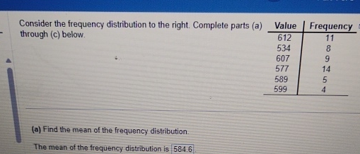 Solved Consider the frequency distribution to the right. | Chegg.com
