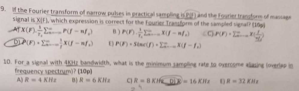 Solved If the Fourier transform of narrow pulses in | Chegg.com