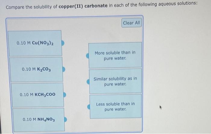 Solved Compare the solubility of copper(II) sulfide in each | Chegg.com