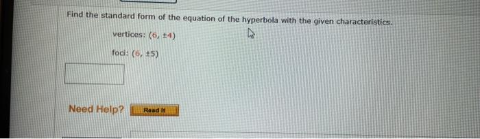 Solved Find the standard form of the equation of the | Chegg.com