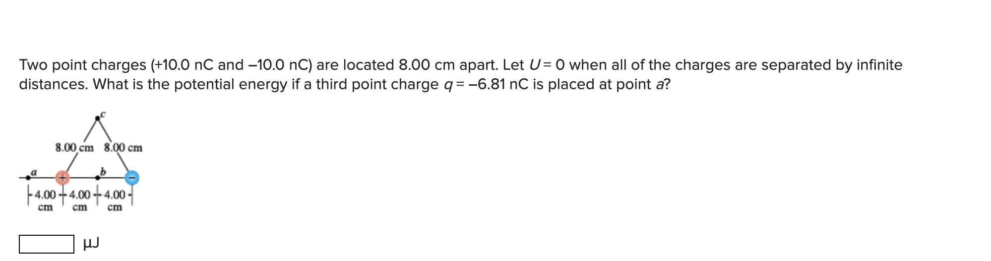 Solved Two point charges (+10.0 ﻿nC and -10.0nC ) ﻿are | Chegg.com