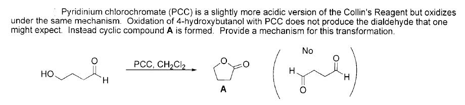 Solved Pyridinium chlorochromate (PCC) is a slightly more | Chegg.com