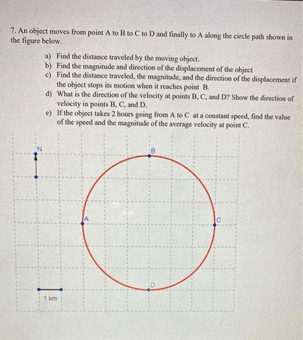 Solved 7. An object moves from point A to B to C to D and | Chegg.com