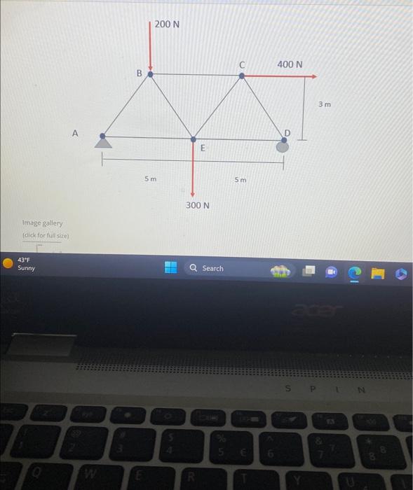 Solved Find The Force In Each Of The Members Ae Ce And Be