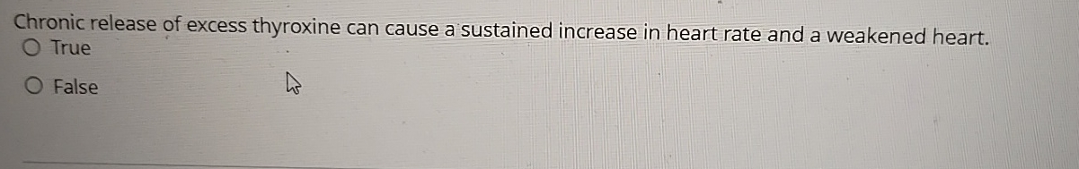 Solved Chronic release of excess thyroxine can cause a | Chegg.com