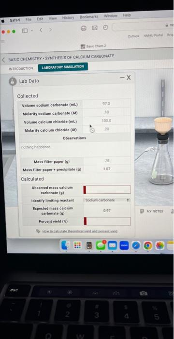 Solved I need help finding onserved mass calcium carbonate | Chegg.com