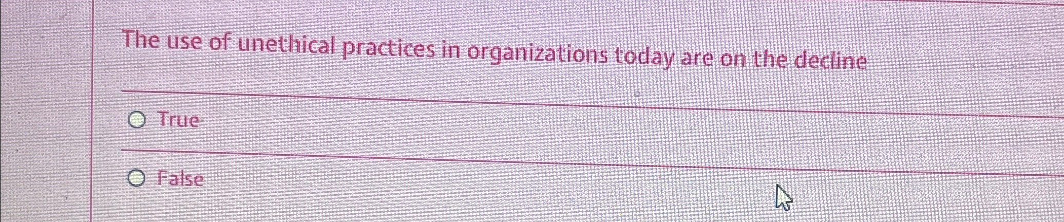 Solved The use of unethical practices in organizations today | Chegg.com