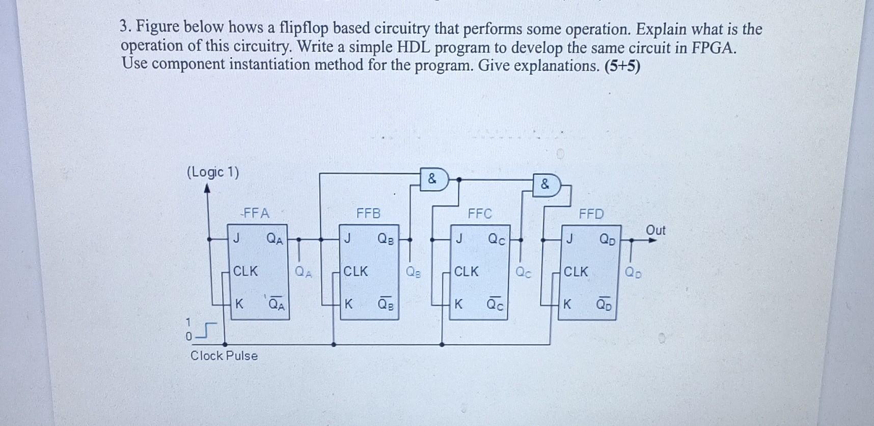 Solved 3. Figure below hows a flipflop based circuitry that | Chegg.com