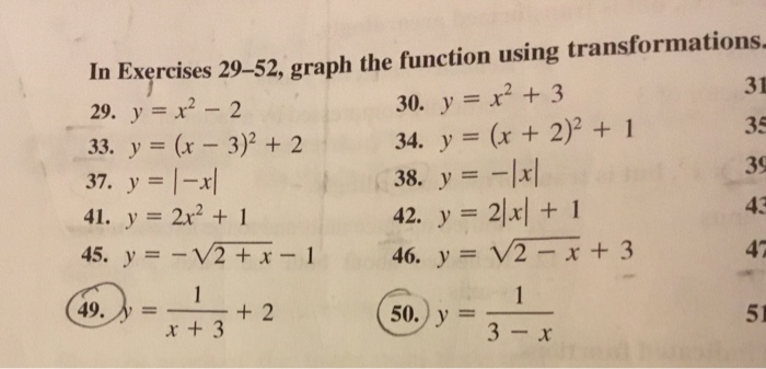 Solved 31 30. y = x² + 3 In Exercises 29–52, graph the | Chegg.com