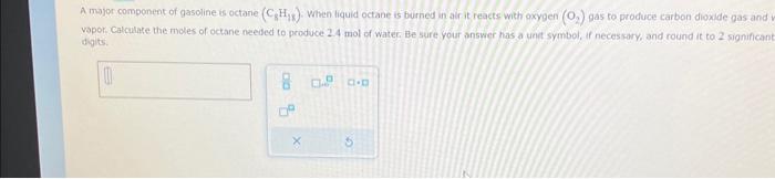 Solved A major component of gasoline is octane (CH18). When | Chegg.com