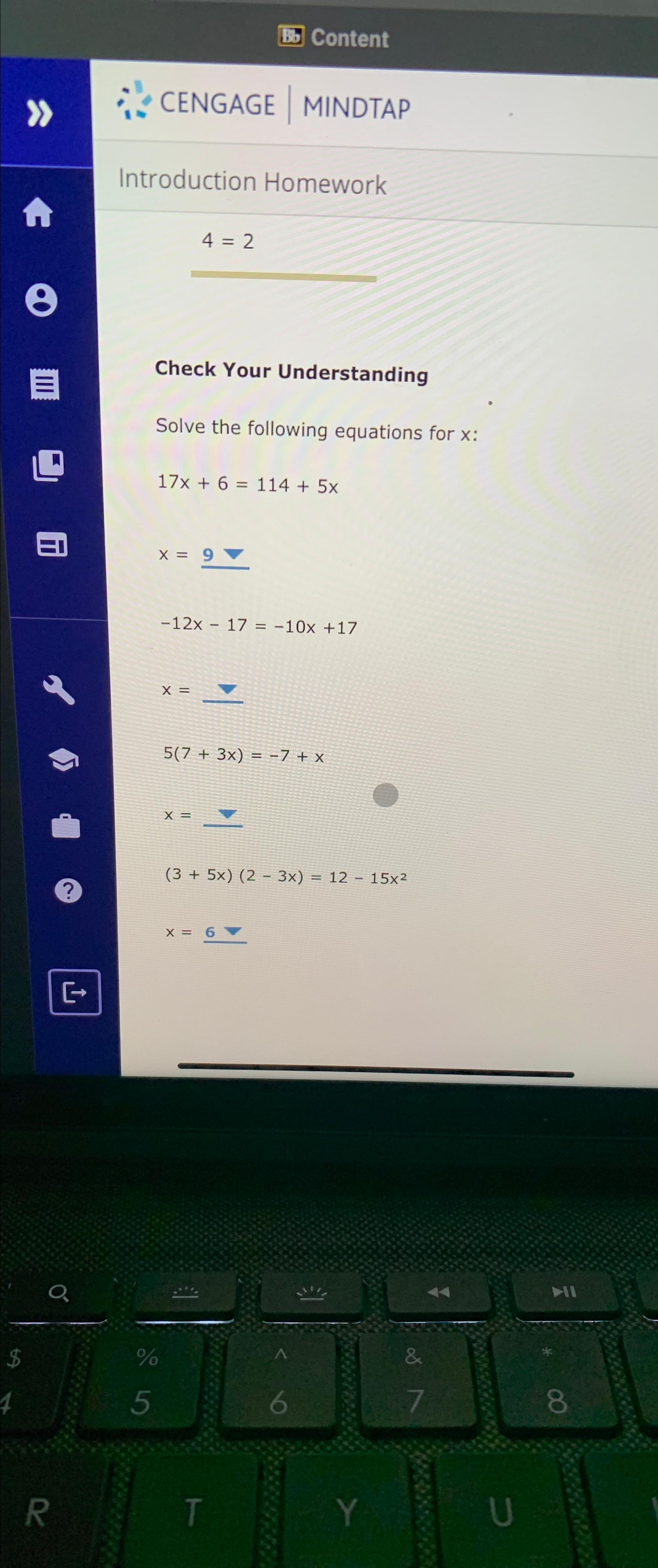 Solved [B] ﻿ContentIntroduction Homework4=2Check Your | Chegg.com
