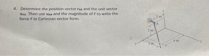 Solved 4. Determine the position vector rab and the unit | Chegg.com