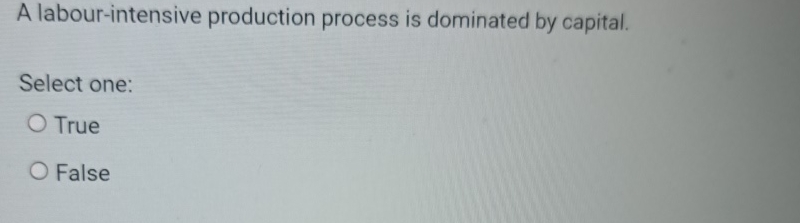 Solved A labour-intensive production process is dominated by | Chegg.com
